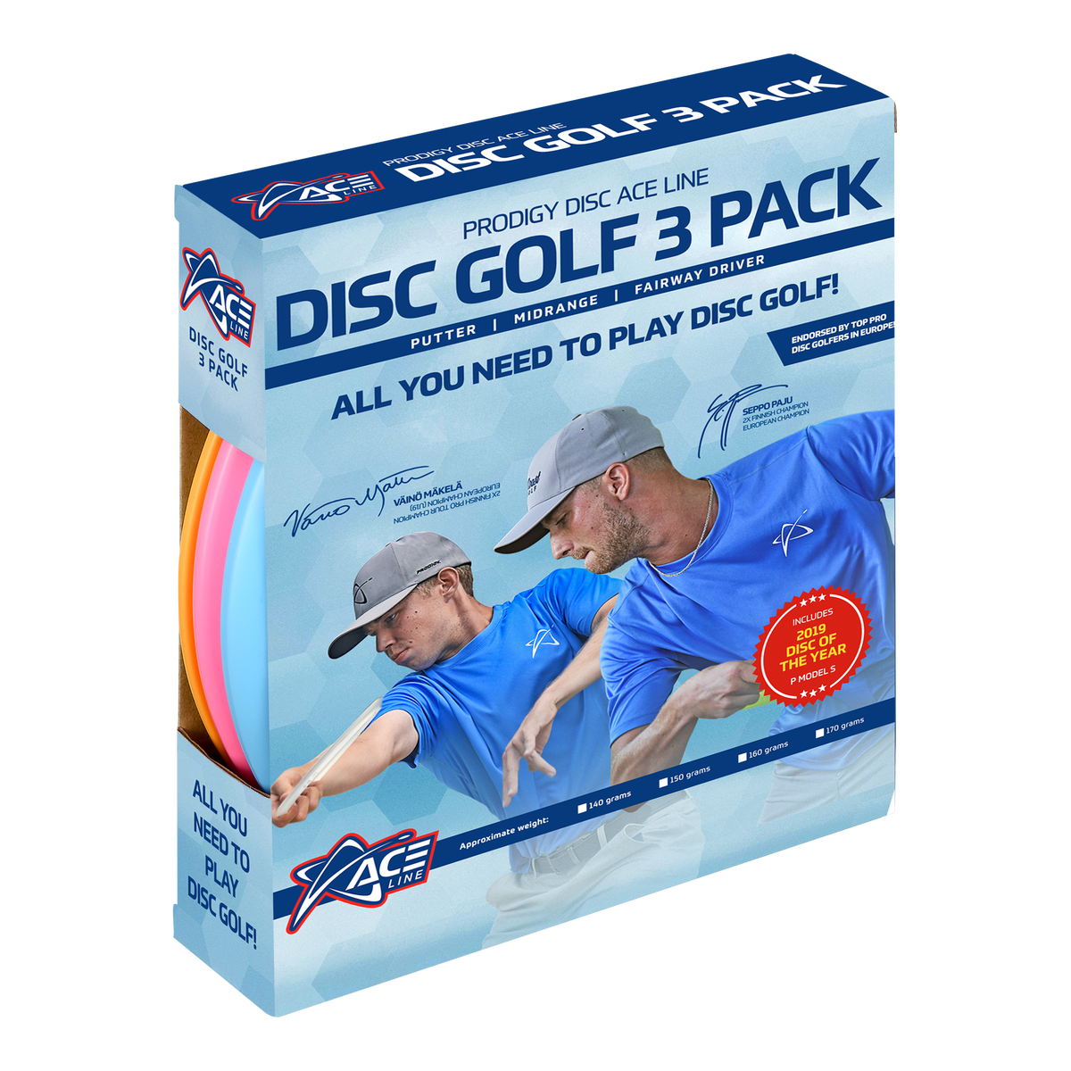 Prodigy ACE Line Disc Golf 3 Pack (Vieglais) | PAR3 Disku golfs